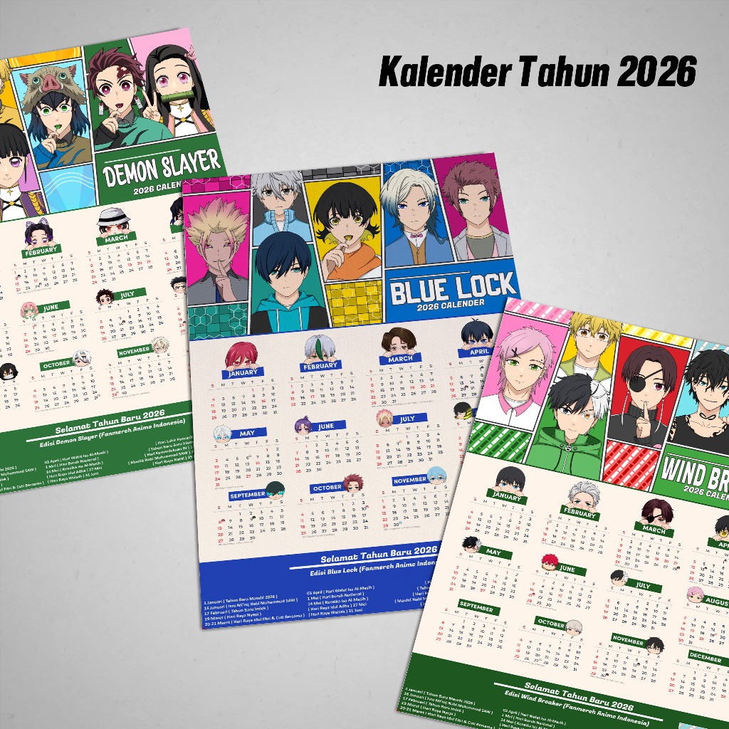 Jual KALENDER ANIME 2026 - Tahun Hijriah - Blue Lock Manga - Poster ...