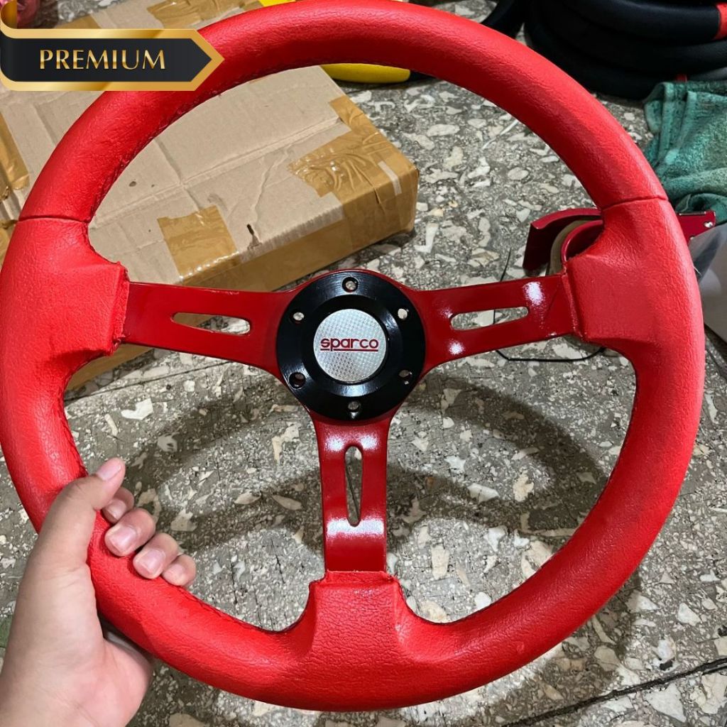 Jual Sparcoo setir merah palang tiga Racing sport semua mobil/truck ...