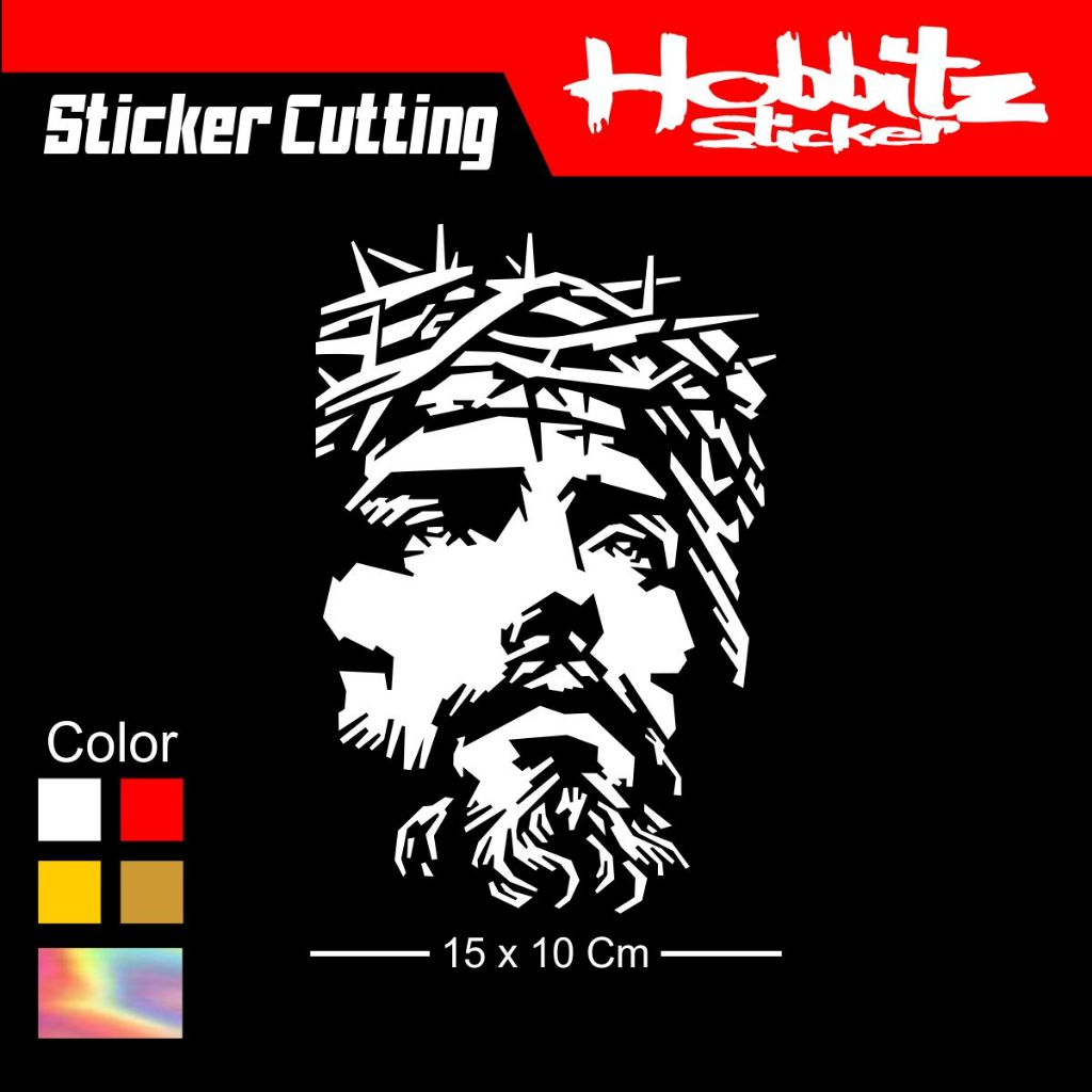 Jual Stiker Jesus Model Cutting Bahan Sticker Reflektif Hologram ...
