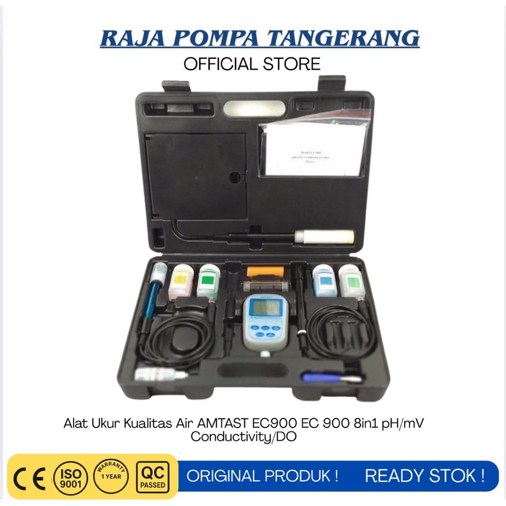 Jual Alat Ukur Kualitas Air AMTAST EC900 EC 900 8in1 pH/mV Conductivity ...