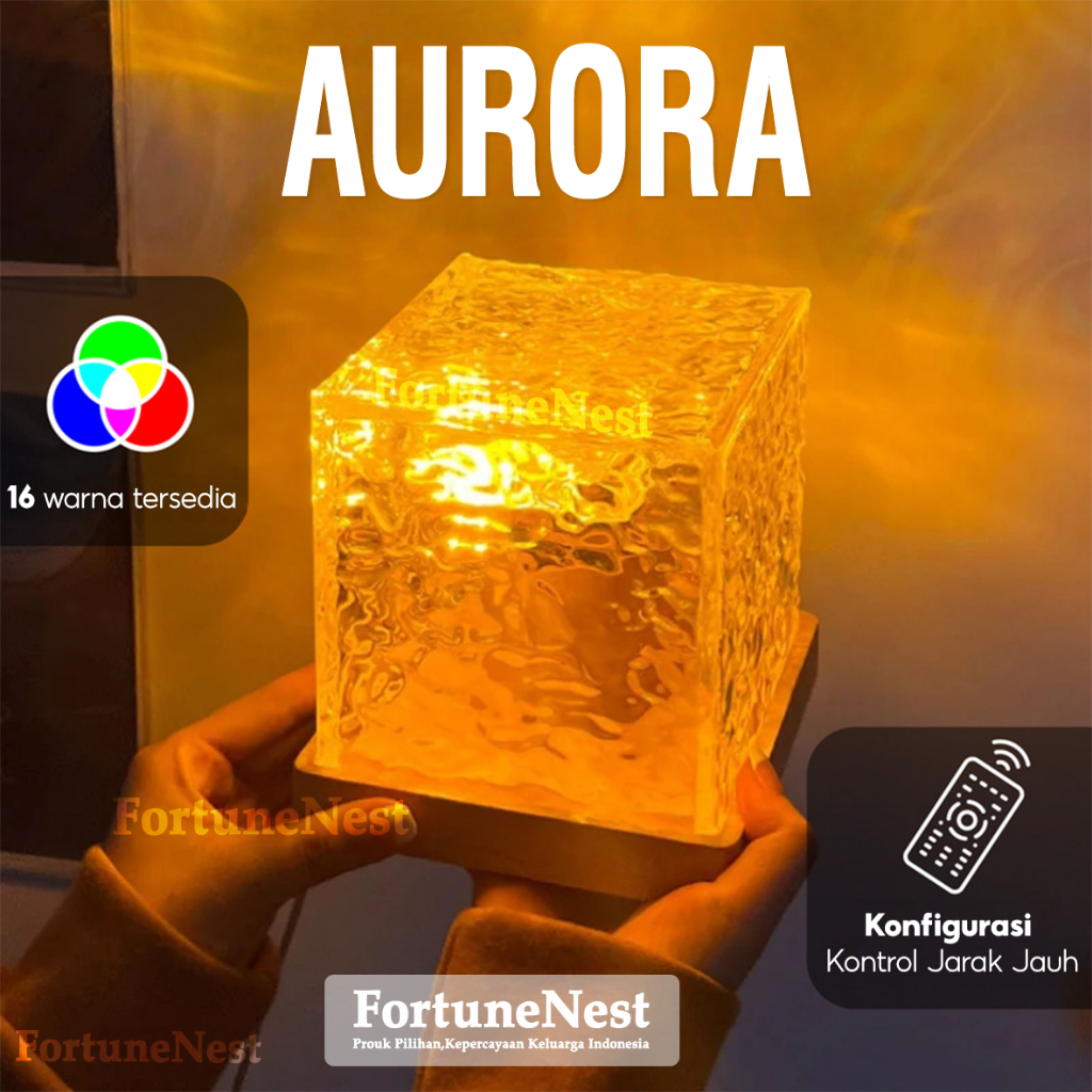 Jual Penjual Loka Lampu Proyektor Aurora Lampu Crystal Meja 16 Warna ...