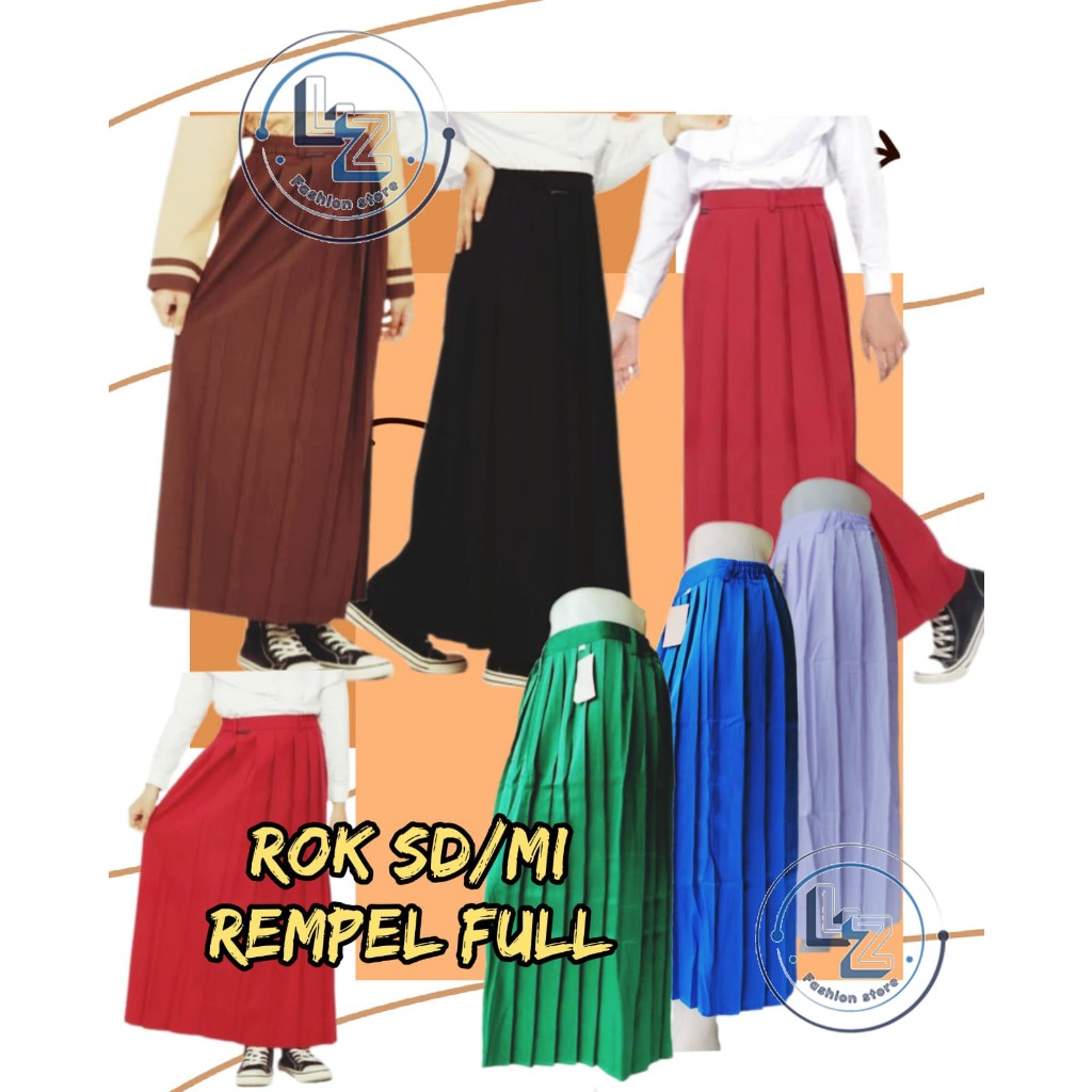 Jual Rok Panjang Sekolah SD/MI Seragam Sekolah SD MI Rok Panjang Rempel ...