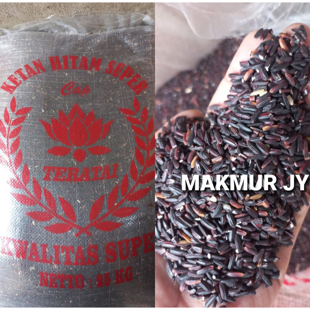 Jual Beras Ketan Hitam PREMIUM 1 KG (Cap TERATAI) Kemasan Repack ...