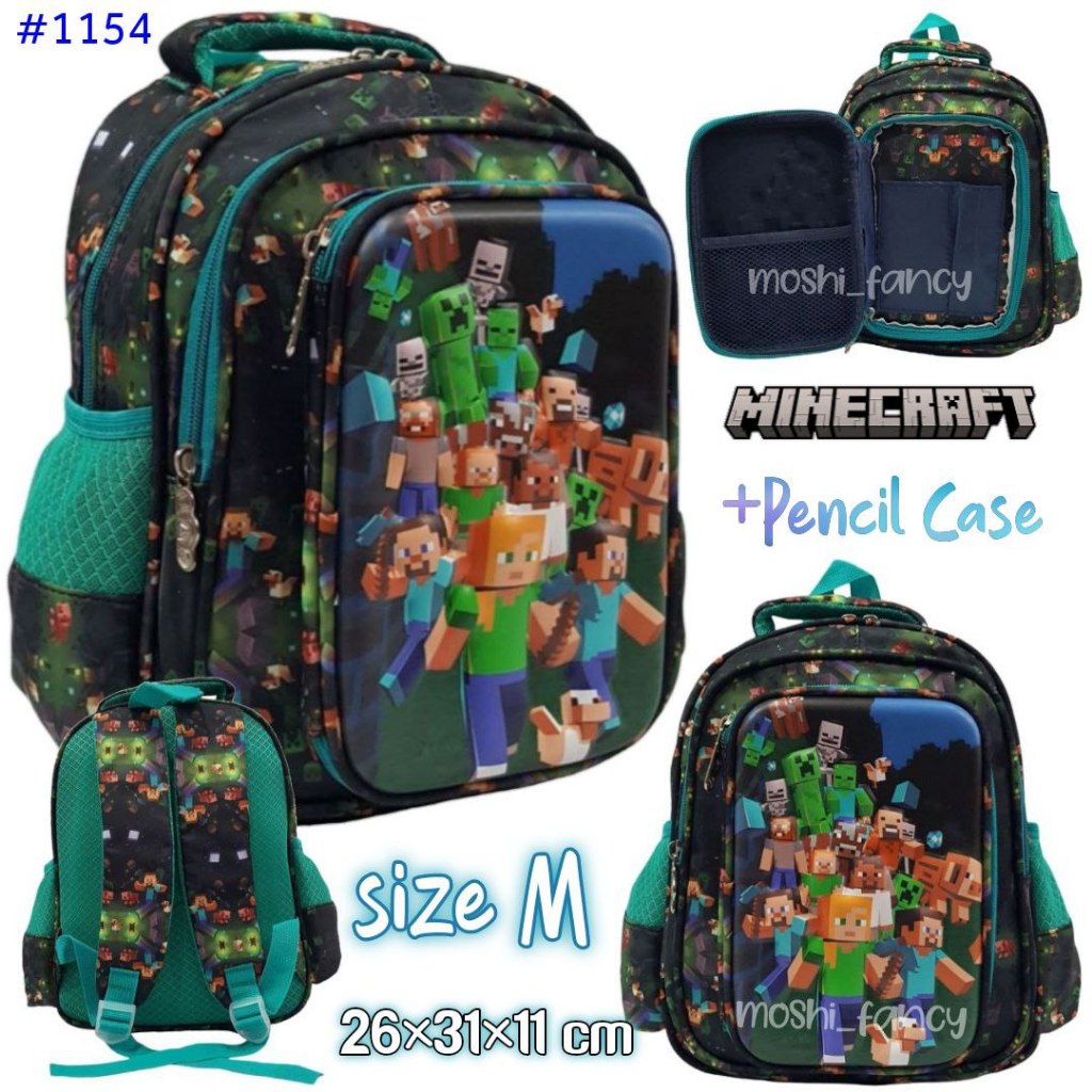 Jual Tas Ransel dan Pencil Case Minecraft/ Tas Sekolah Minecraft TK ...