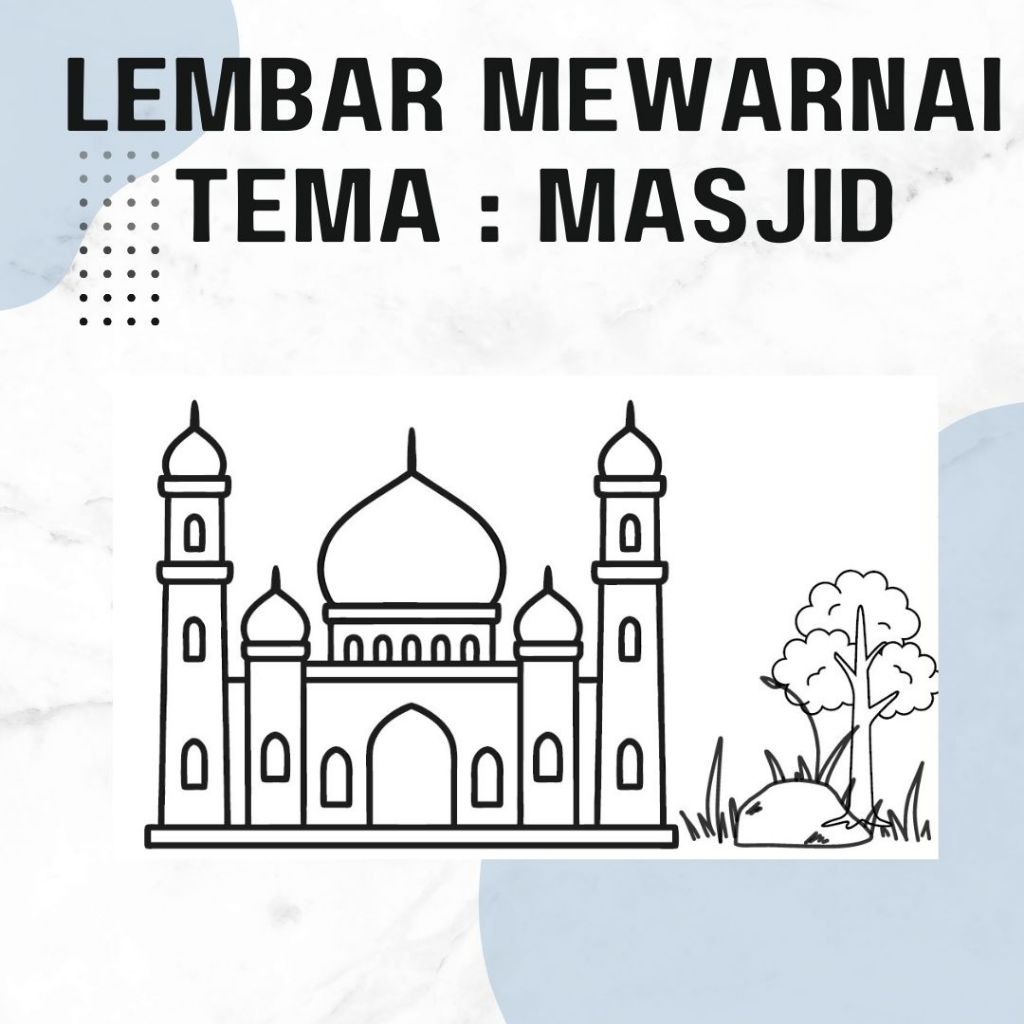Jual Gambar Mewarnai Islami ~ MASJID/ Seketsa Lukis / Drawing Sketch ...