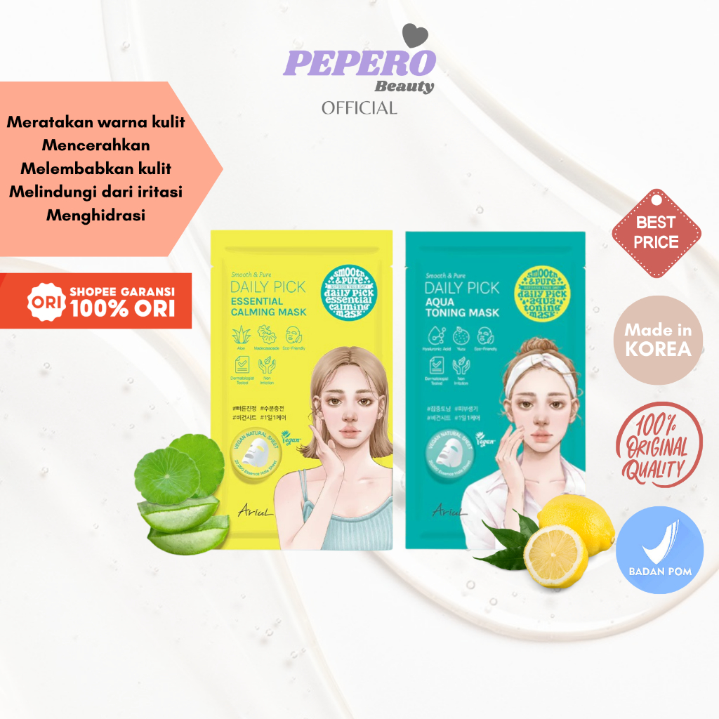 Jual ARIUL Smooth & Pure Daily Pick Aqua Toning | Essential Calming ...