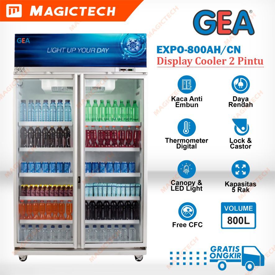 Jual GEA Showcase 2 Pintu EXPO-800AH/CN Display Cooler 800 L Kulkas ...