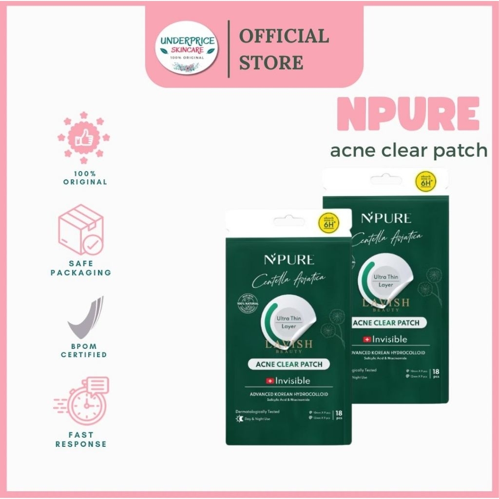 Jual Npure Cica Acne Clear Patch Invisible 18pcs | Shopee Indonesia