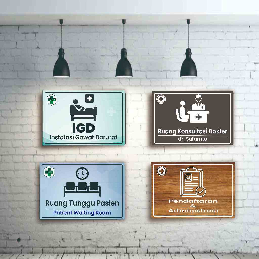 Jual Papan Nama Ruangan Sekolah / Klinik / Kantor Custom Ukuran 20x30 ...