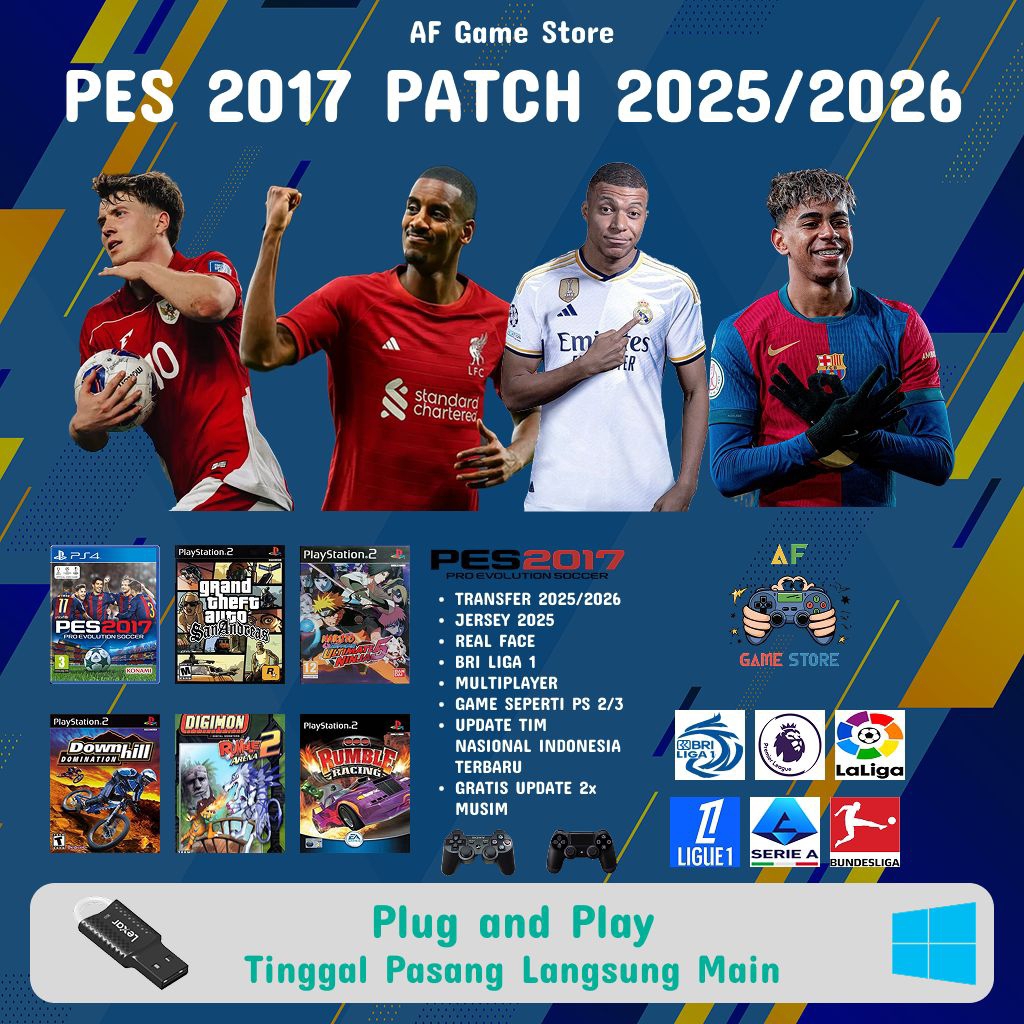 Jual FD PES 2017 + BRI LIGA 1 UPDATE 2025/2026 [PC/LAPTOP] | Shopee ...
