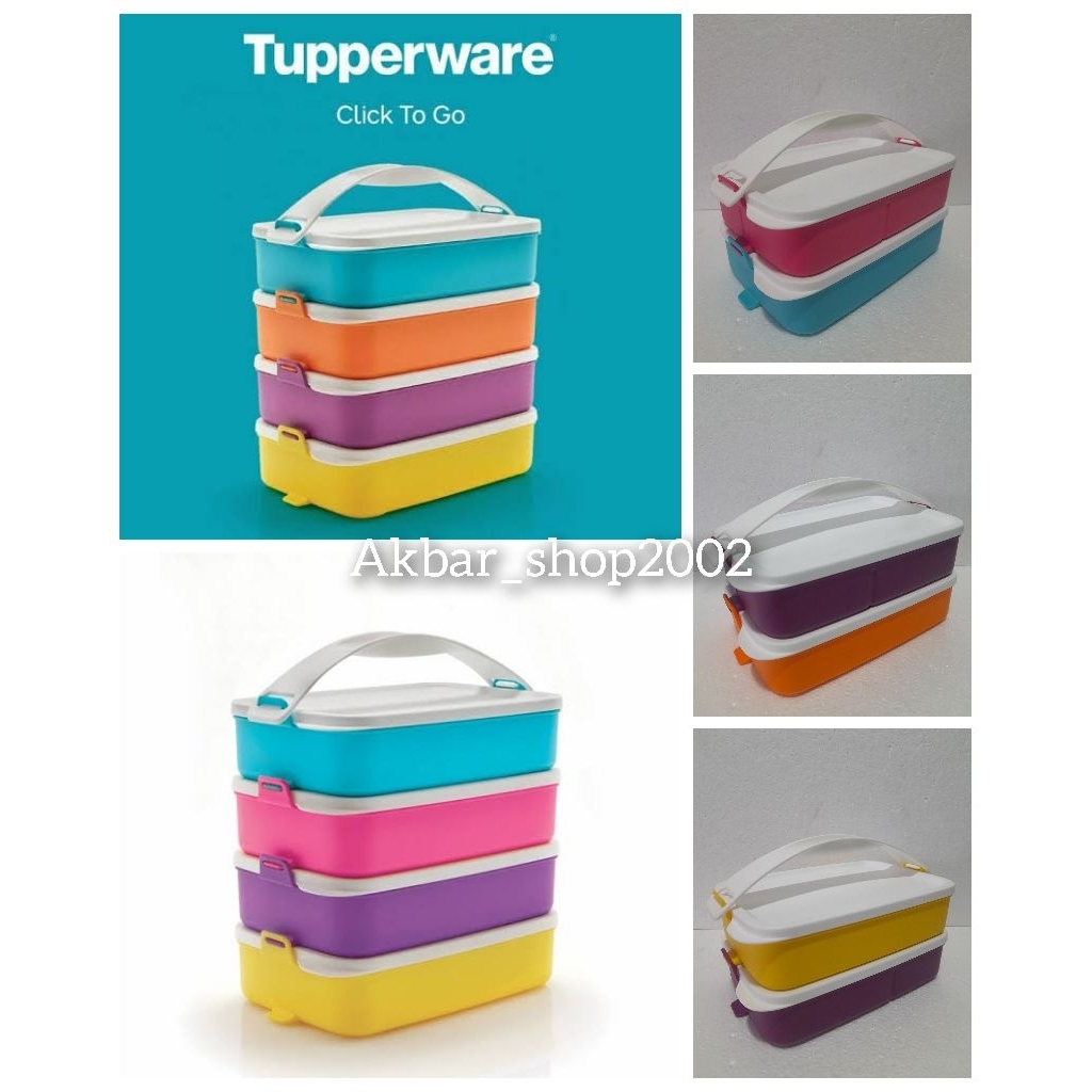 Jual Tupperware Rantang click to go rectangular | Shopee Indonesia