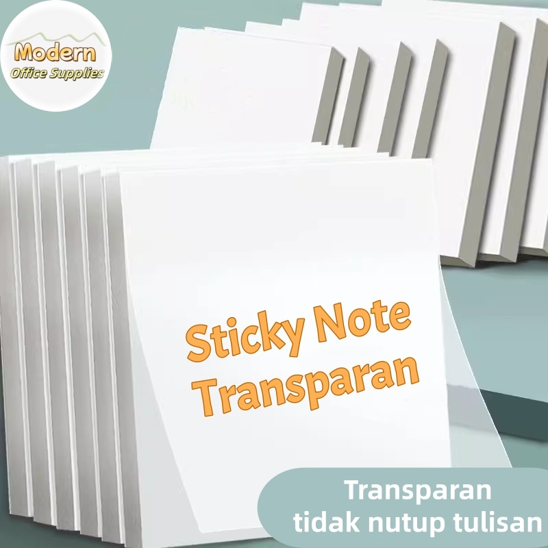 Jual 50 Lembar Sticky Note Transparan Tahan Air Untuk Kantor Sekolah ...