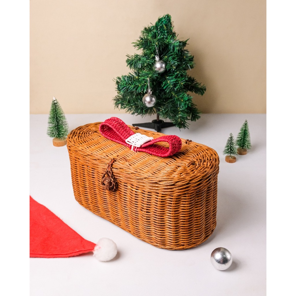 Jual Kotak Rotan Packaging Hampers Christmas - Ribbon Box | Shopee ...