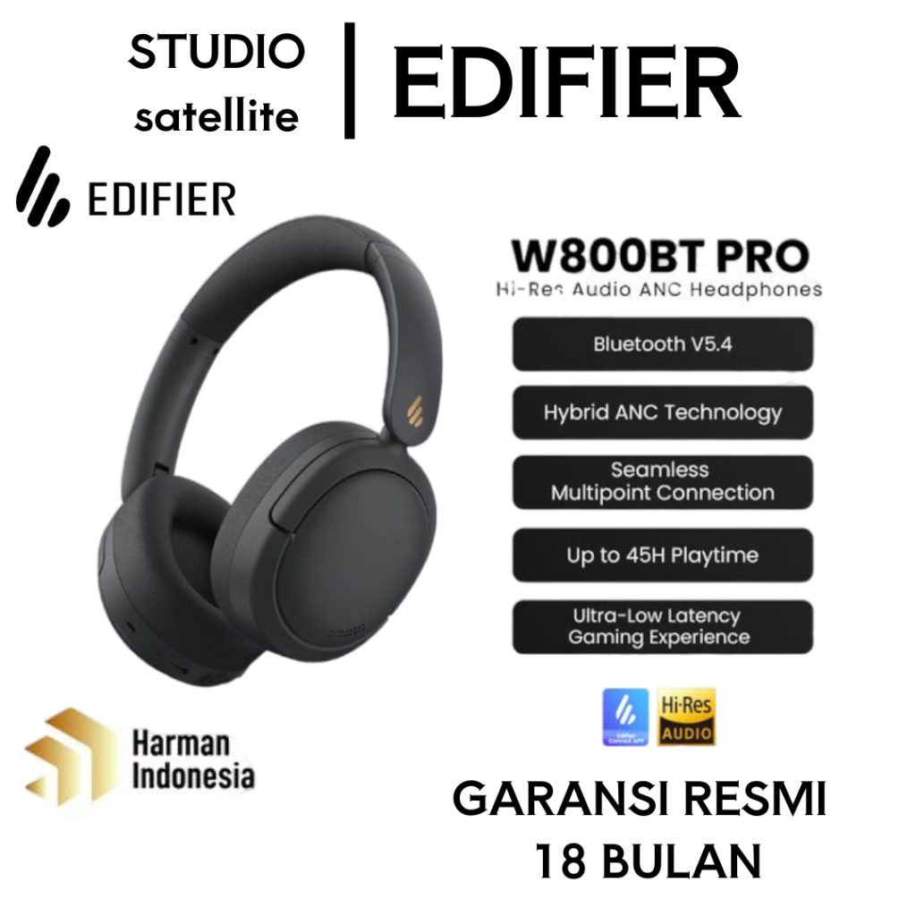 Jual EDIFIER W800BT PRO Hi-Res Audio ANC Headphone | Shopee Indonesia