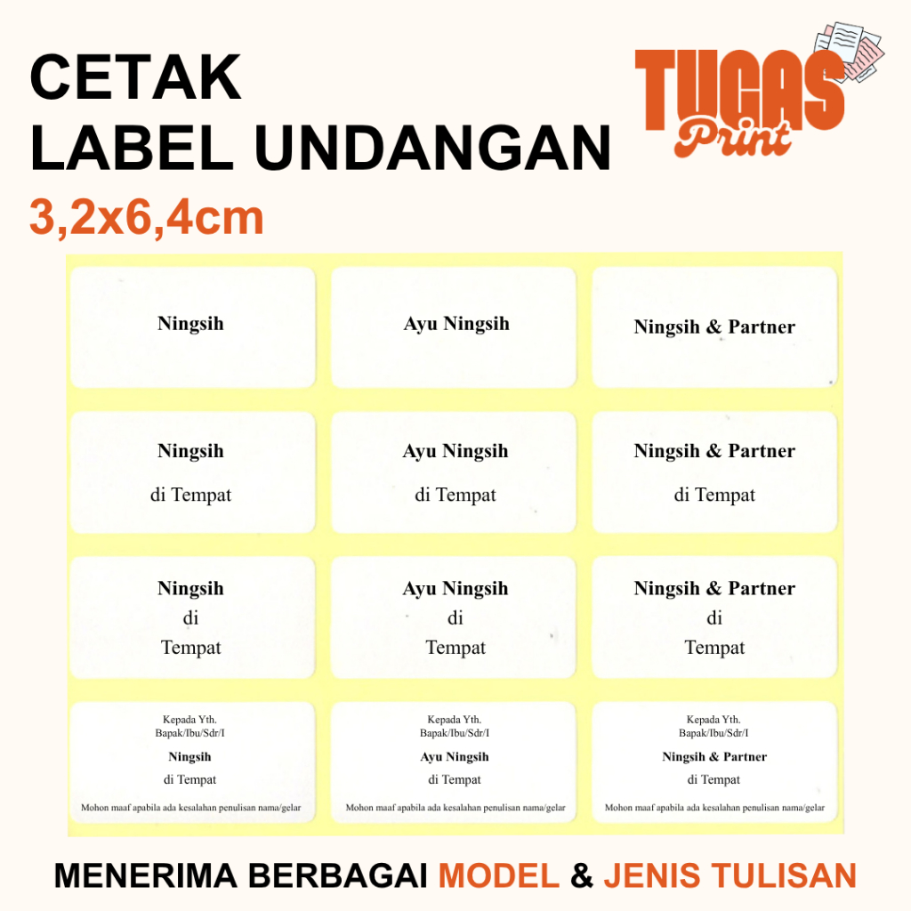Jual Label Undangan/ Label Undangan Costum/ Stiker Undangan | Shopee ...