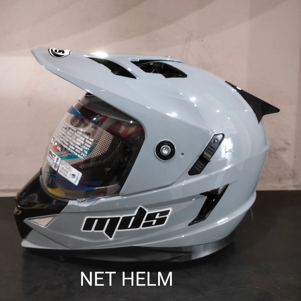 Jual HELM MDS SUPER PRO SOLID GREY ORIGINAL MDS SUPER PRO | Shopee ...