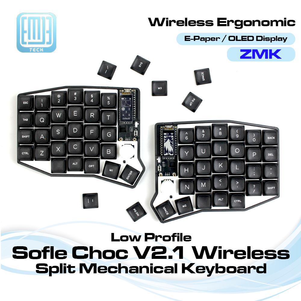 Jual Sofle Choc V2.1 Wireless Ergonomic Split Keyboard Low Profile LP ...