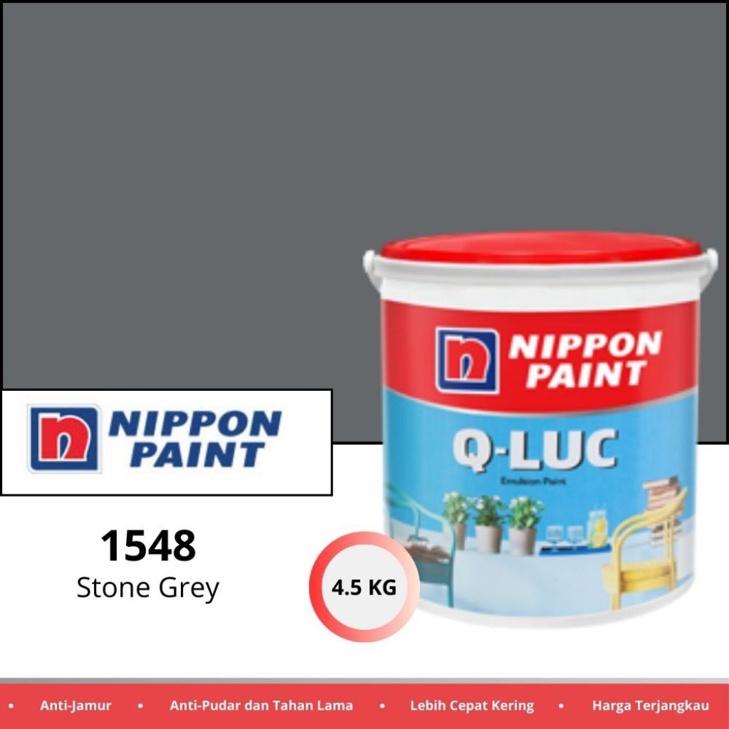 Jual Nippon Paint Q-luc (STONE GREY) 4,5kg / Cat tembok paling dicari ...