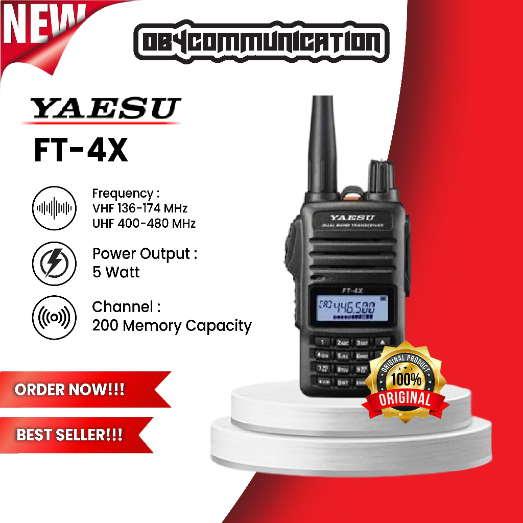 Jual HT YAESU FT-4X DUALBAND FM TRANSCEIVER ORIGINAL GARANSI RESMI ...