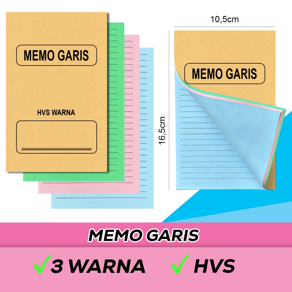 Jual Buku Memo Garis Warna/ Notebook / To Do List Buku Catatan | Shopee ...