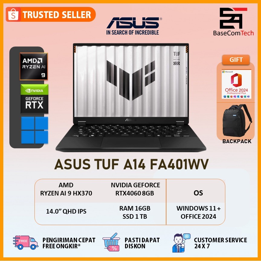 Jual Asus TUF Gaming A14 FA401WV Ryzen AI 9 HX370 RTX4060 8GB/ 16GB 1TB ...