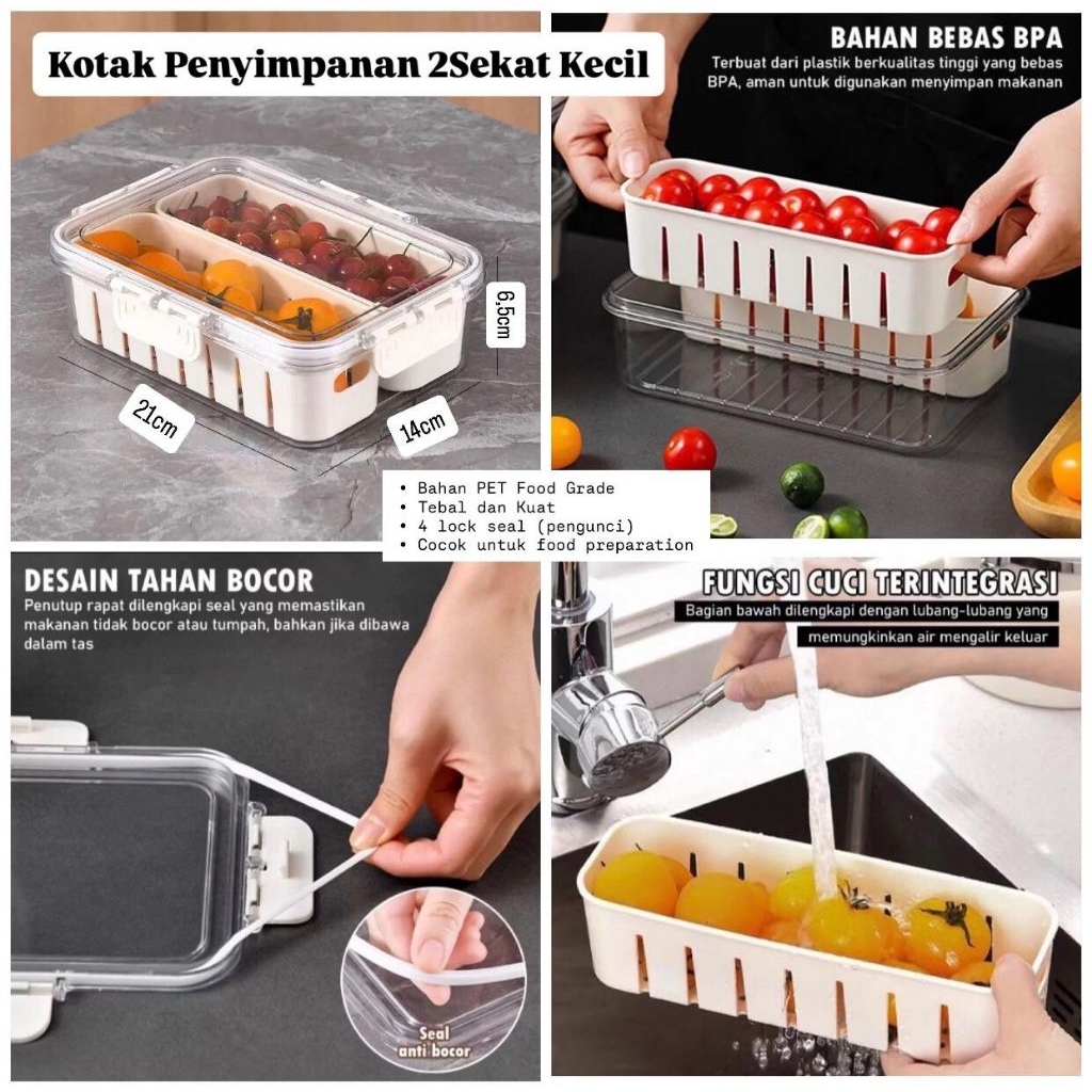 Jual KOTAK PENYIMPANAN 2SEKAT, TEMPAT PENYIMPANAN BUAH SAYUR DLL ...