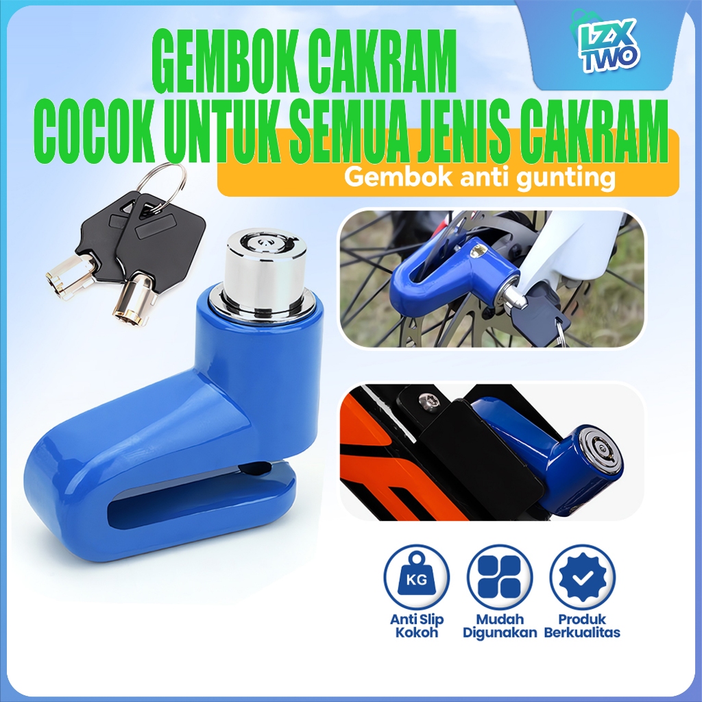 Jual Gembok Cakram Untuk motor/sepeda, anti gunting/retas, praktis bawa ...