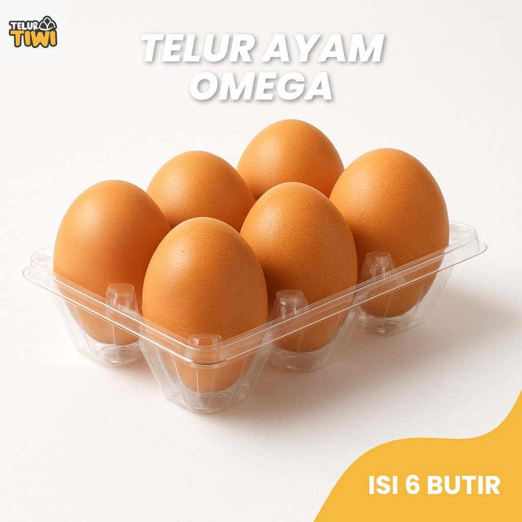 Jual Telur Tiwi Telur Ayam Omega 3 Pack 6 Butir Fresh Sehat Bergizi ...