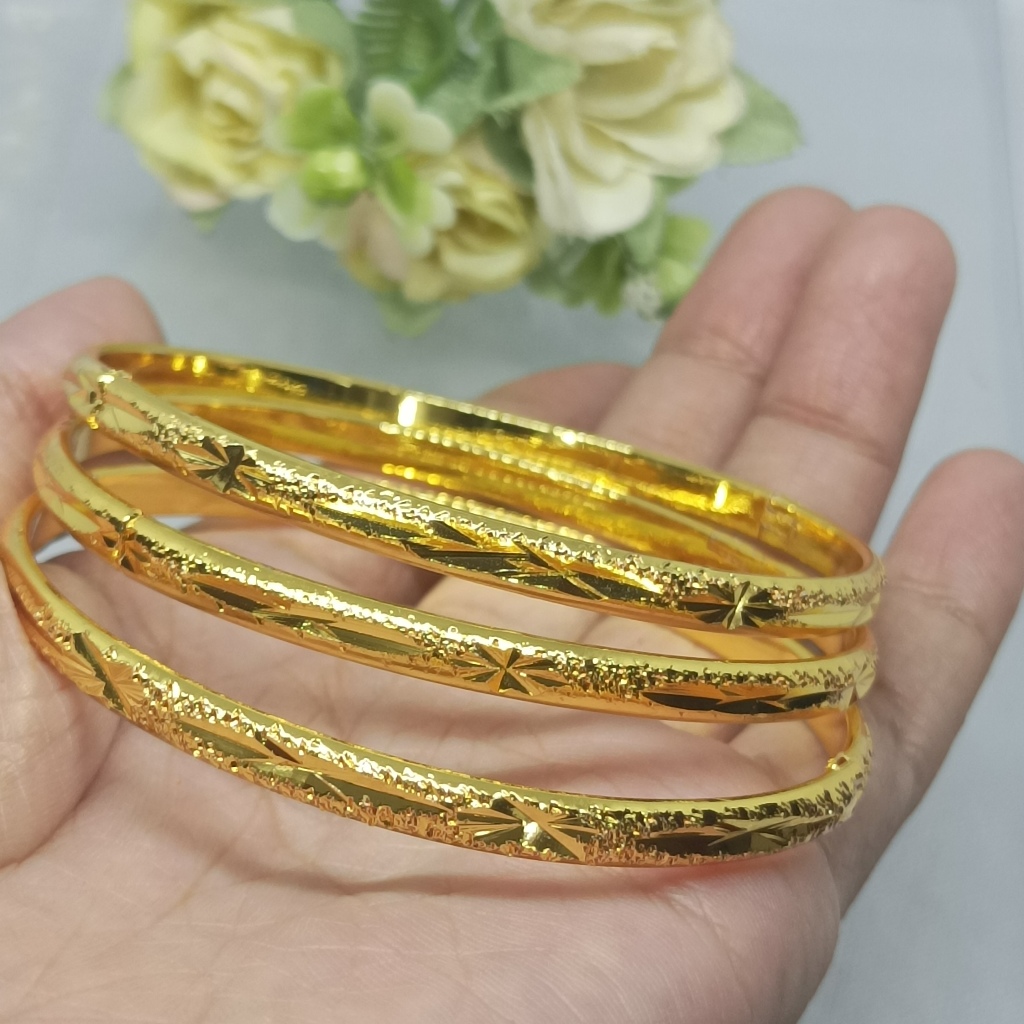 Jual Gelang Keroncong Model Ukir Lapis Emas 24 Dengan Model Yang ...