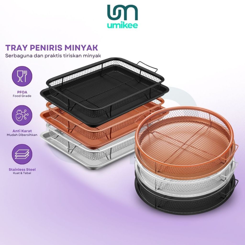 Jual Umikee Tray Peniris Minyak Stainless Steel Anti Karat Food Grade ...