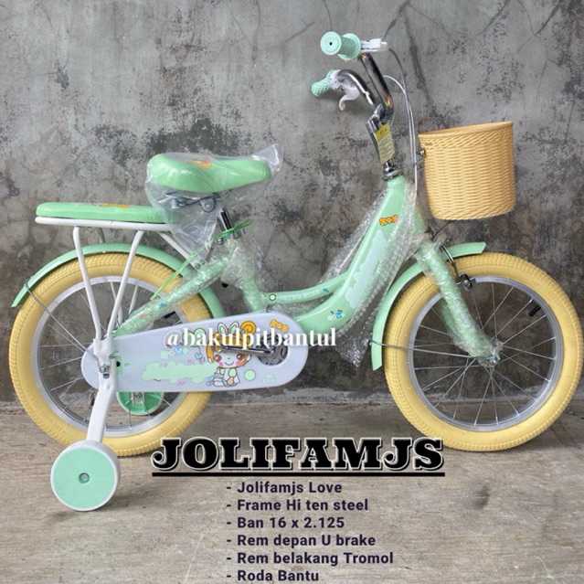 Jual Sepeda anak Cewek Mini ring 16 jolifamjs love model klasik ...
