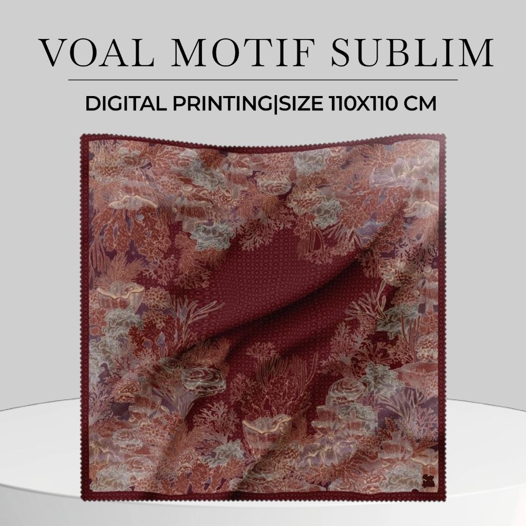 Jual hijab segiempat voal motif sublim digital printing size 110x110 cm ...