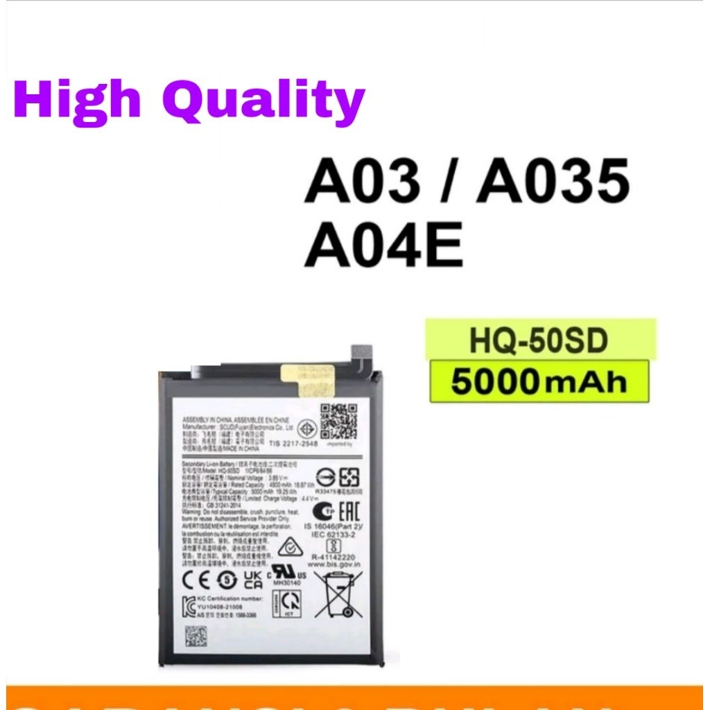 Jual Baterai A03 A035 A04E HQ-50N HQ-50SD High Quality | Shopee Indonesia