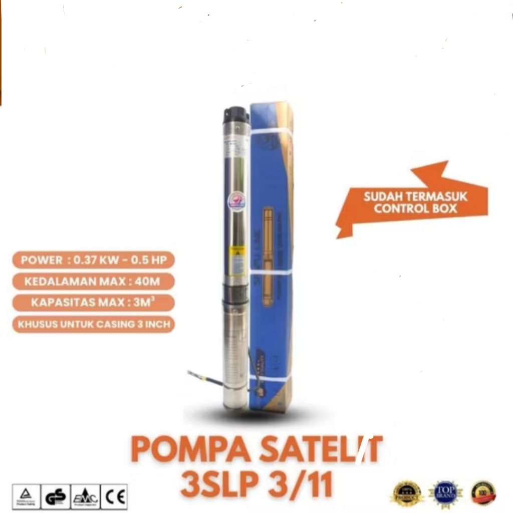 Jual pompa satelit / pompa submersibel 3inc 0.5hp sanpu line kabel ...