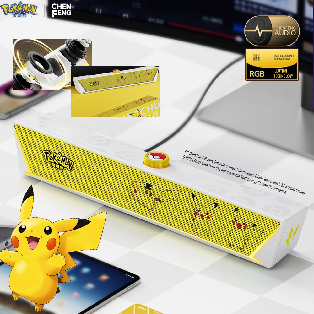 Jual Chenfeng Pikachu Soundbar PM12 - PC Pokemon Edition Audio Desktop ...