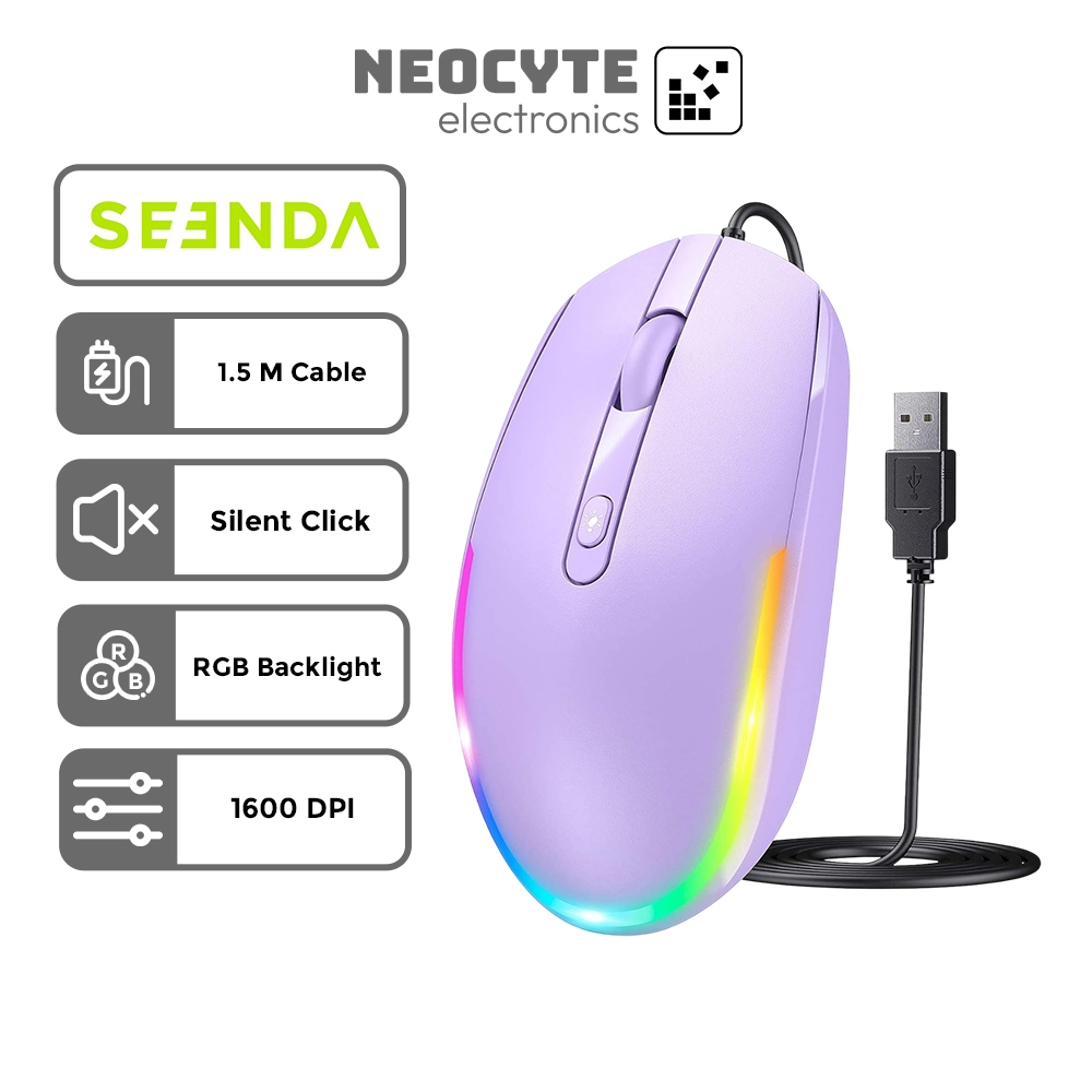 Jual Mouse Kabel SEENDA WGSB-201 RGB Backlit 1600 DPI 1.5 m Cable ...