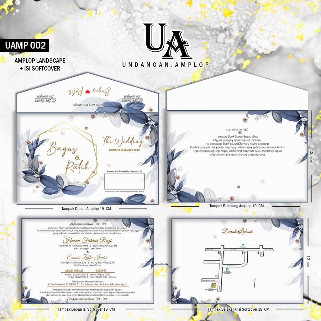 Jual Undangan Pernikahan Amplop Softcover Landscape Elegan | Undangan ...