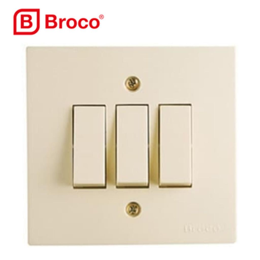 Jual BROCO Saklar Switch Triple 3 Gang 1 Way IB 6613 | Shopee Indonesia