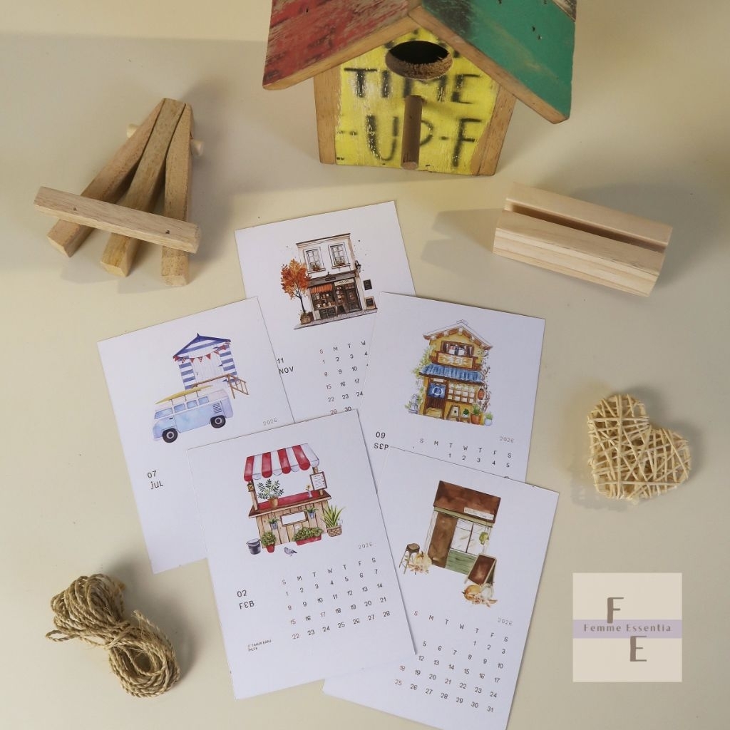 Jual Kalender 2026, Kalender Estetik, Aesthetic Calendar, Kalender Meja ...