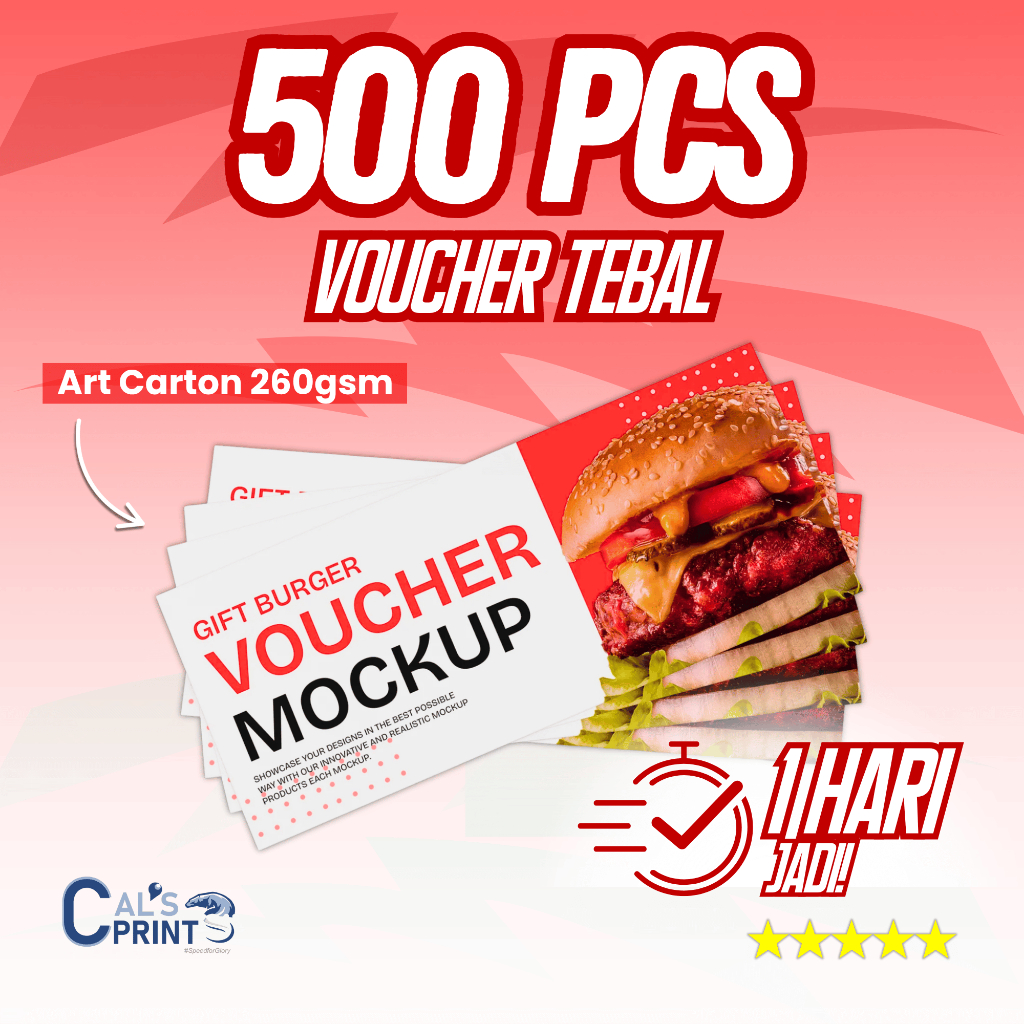 Jual Cetak Voucher 500 PCS, Cetak Kupon Tiket Paket 500 pcs, Custom ...