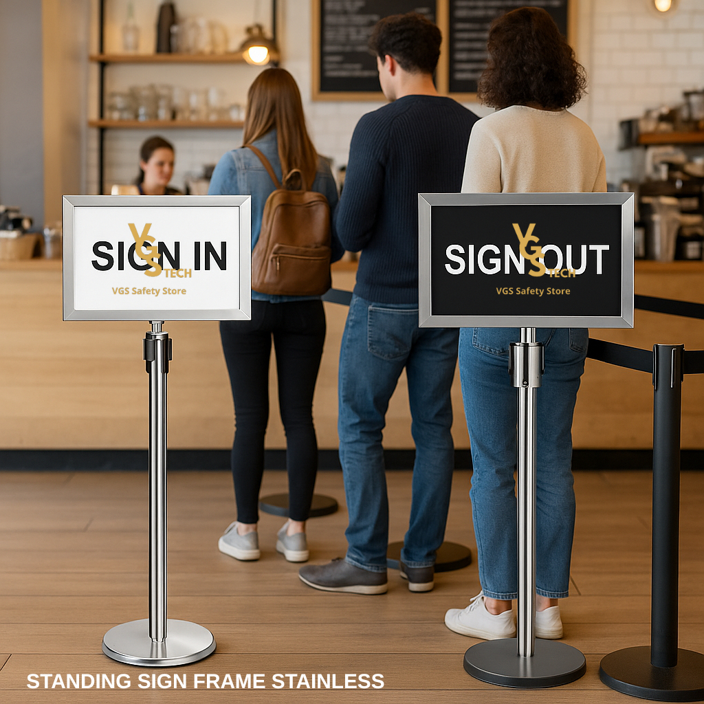 Jual Standing Sign Frame Stainless Tiang Antrian Frame | Shopee Indonesia