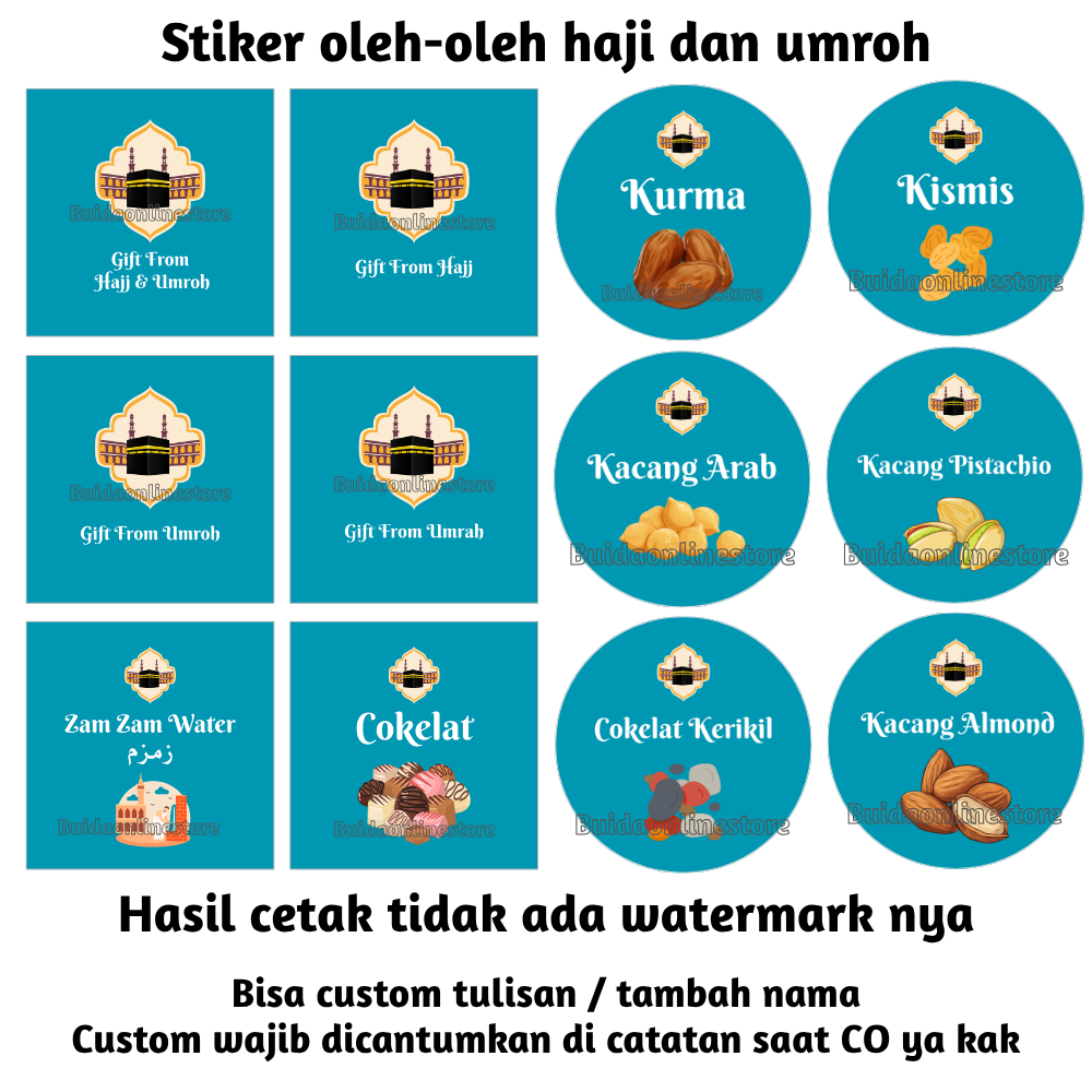Jual stiker sticker Gift From Hajj Umroh label segel kemasan tas bag ...