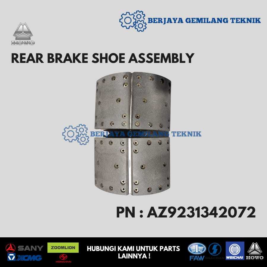 Jual Rear Brake Shoe Assembly Howo Sinotruk Sepatu Kampas Rem Belakang ...