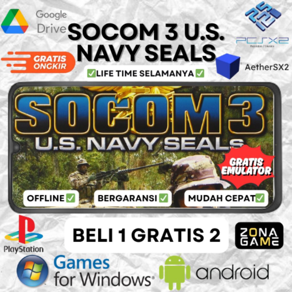 Jual SOCOM 3 U.S. Navy SEALs Bisa Main di Android / PC | GAME PS2 BELI 1 GRATIS 2 + Emulator ...