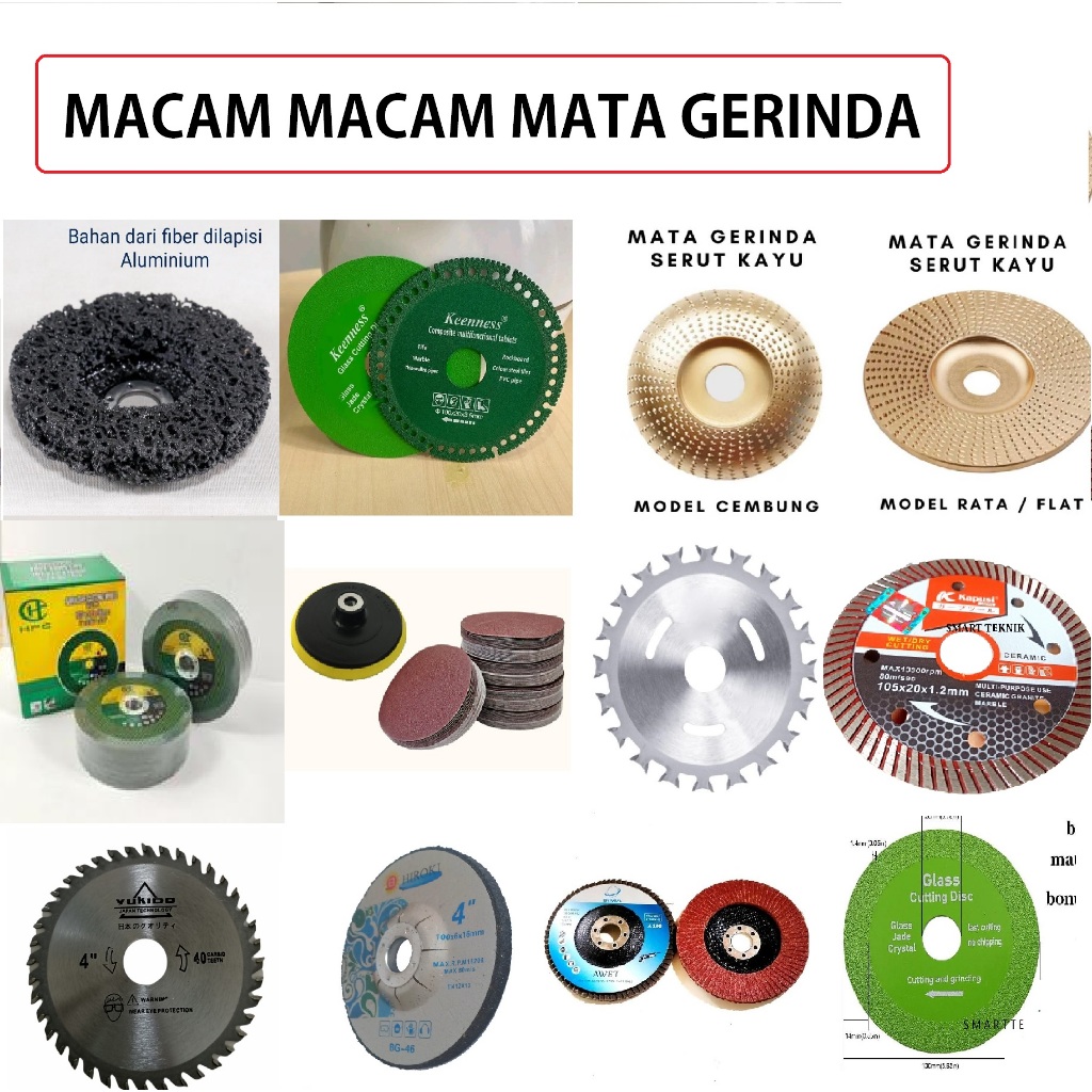 Jual MATA GERINDA 4 INCH KOMPLIT mata gerinda lengkap | Shopee Indonesia