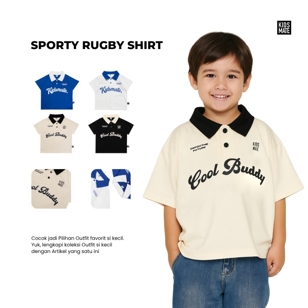 Jual Kidsmate Urban Play Sporty Rugby Shirts with Casual Athletic Style ...