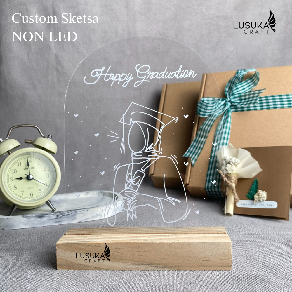 Jual [COD] [Custom] Gift Acrylic Sketsa foto handwriting kado wisuda ...