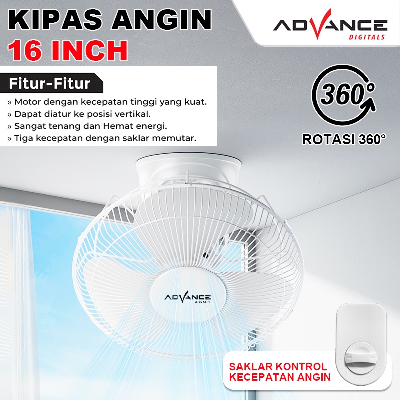 Jual Advance Orbit Fan 16 Inch Baling Besi Auto Fan 16 OB Kipas Angin ...