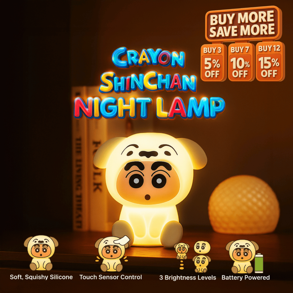 Jual Lampu Tidur LED Crayon Shinchan Silikon Lembut Touch Sensor ...