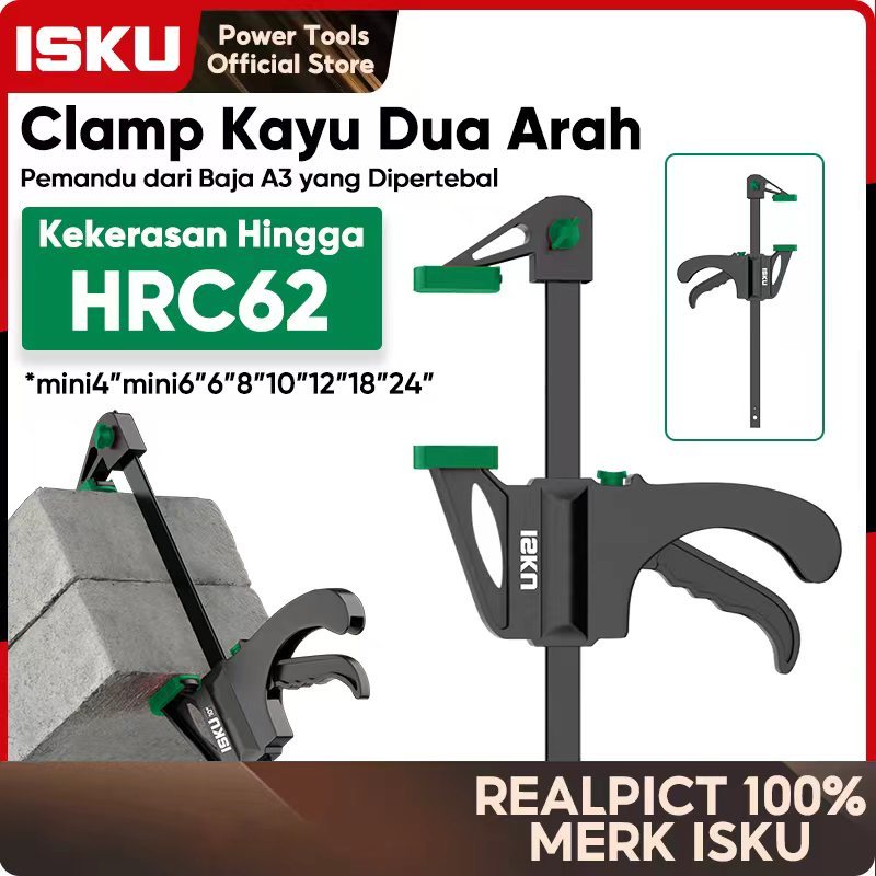 Jual ISKU Klem Kayu F Clamp Catok Penjepit Papan Quick Grip Ratchet Bar ...